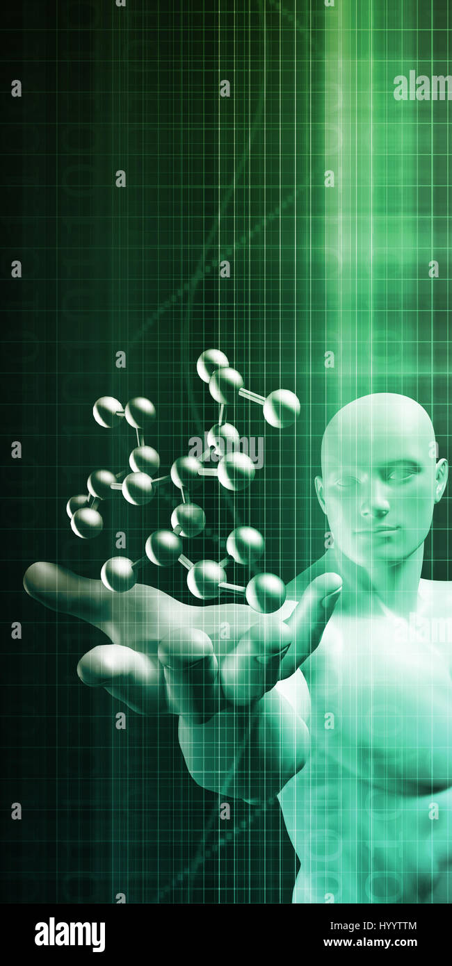 Science Abstract with Atom or Molecule Research Art Stock Photo - Alamy