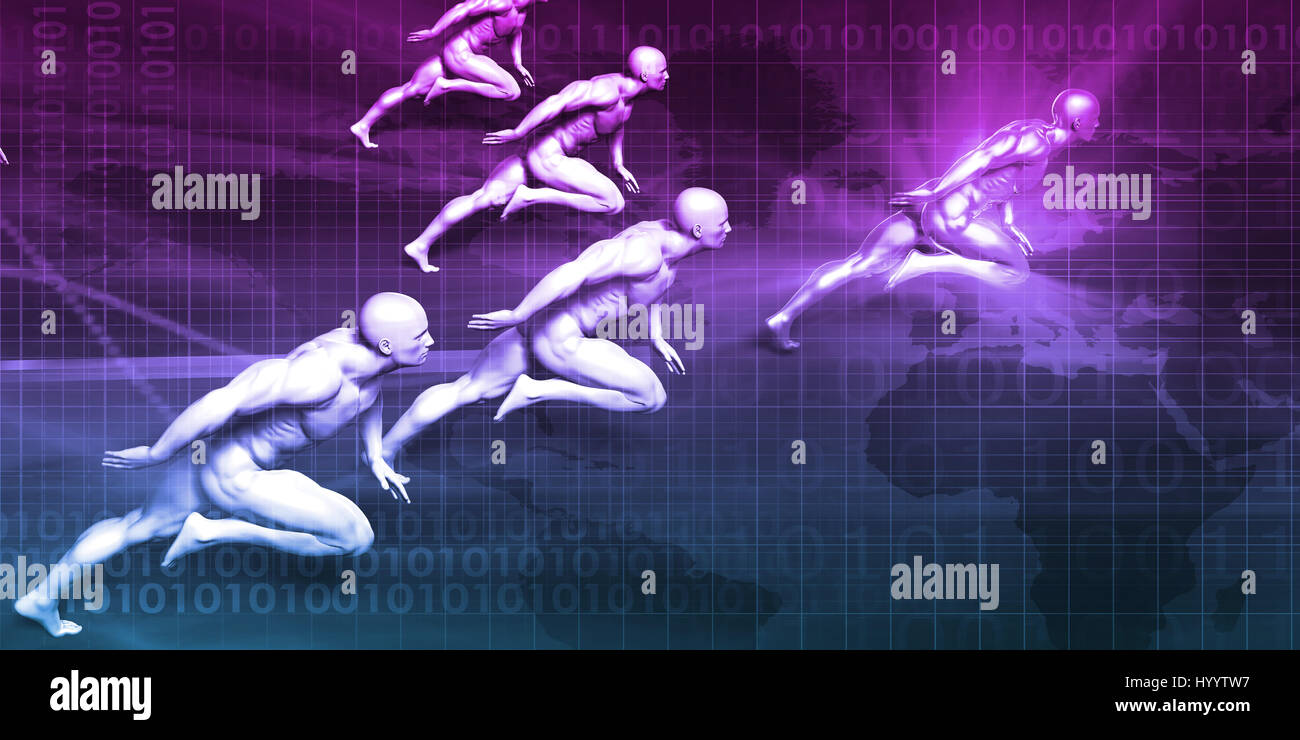 Project Management and Teamwork Completing the Race Stock Photo - Alamy
