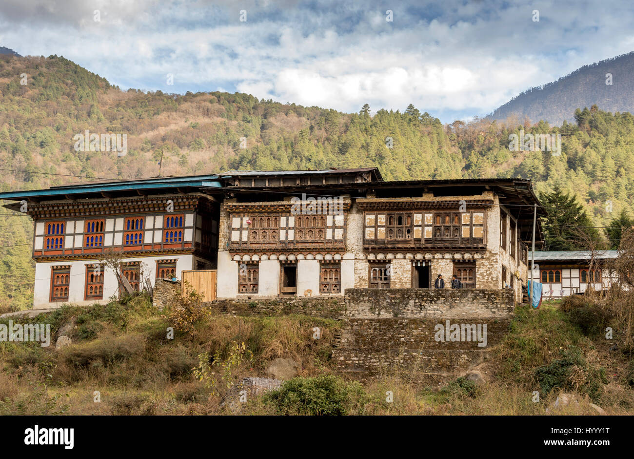 Simple houses in Trashiyangtse (Bhutan Stock Photo - Alamy