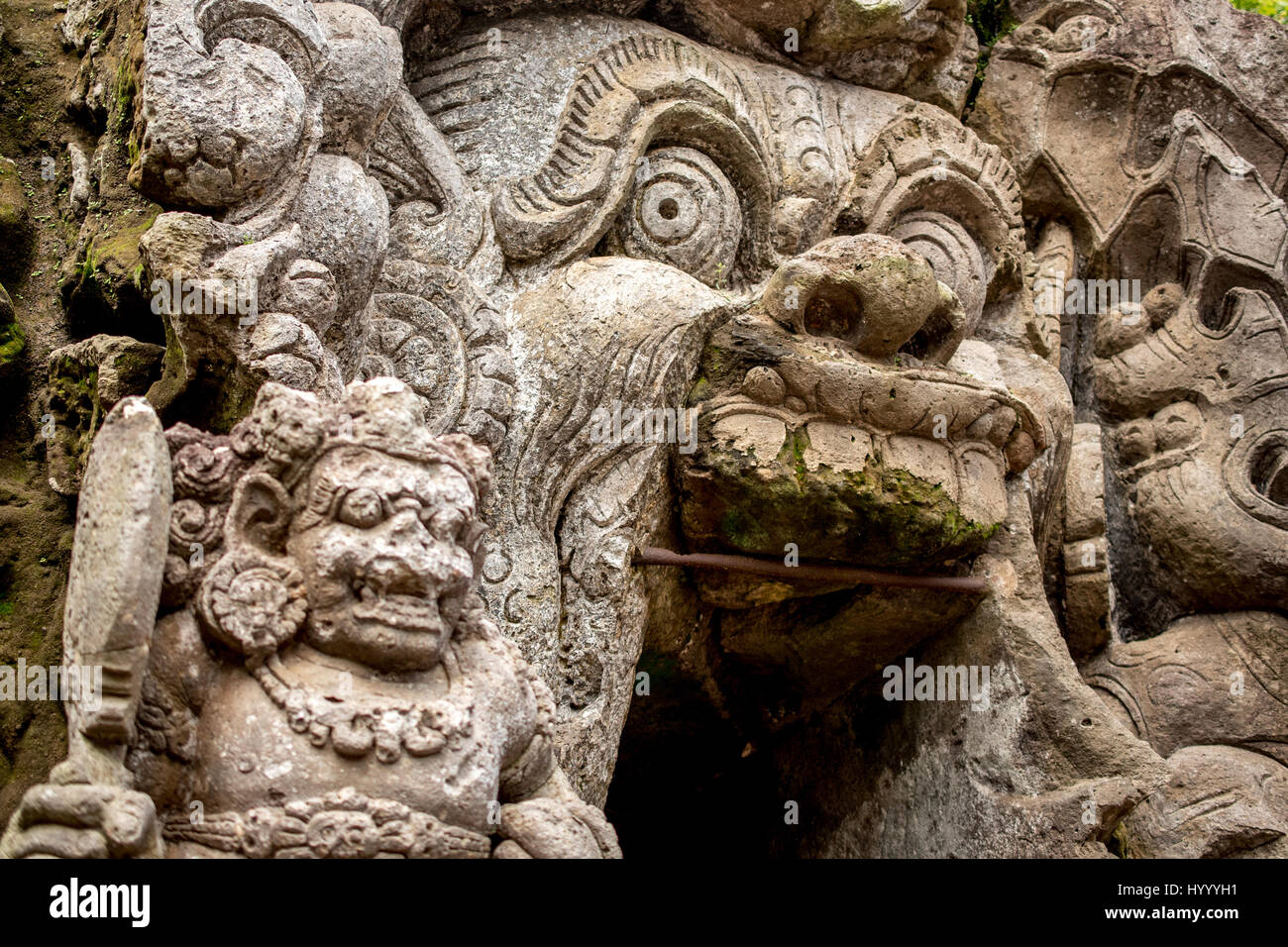 Elephant cave, Goa Gajah, Ubud Bali, Indonesia, UNESCO World Heritage ...
