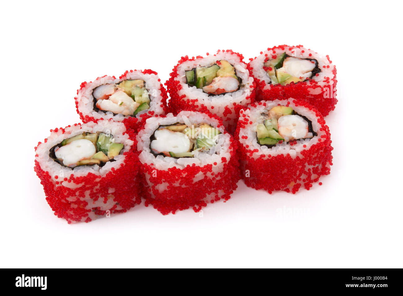 Japan sushi roll set isolated on white Stock Photo - Alamy
