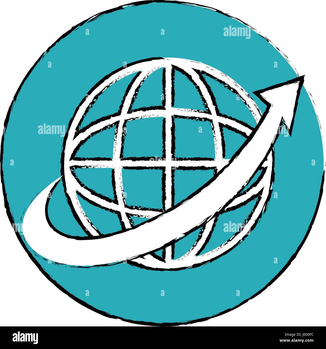 sphere with arrow around isolated icon vector illustration design Stock ...