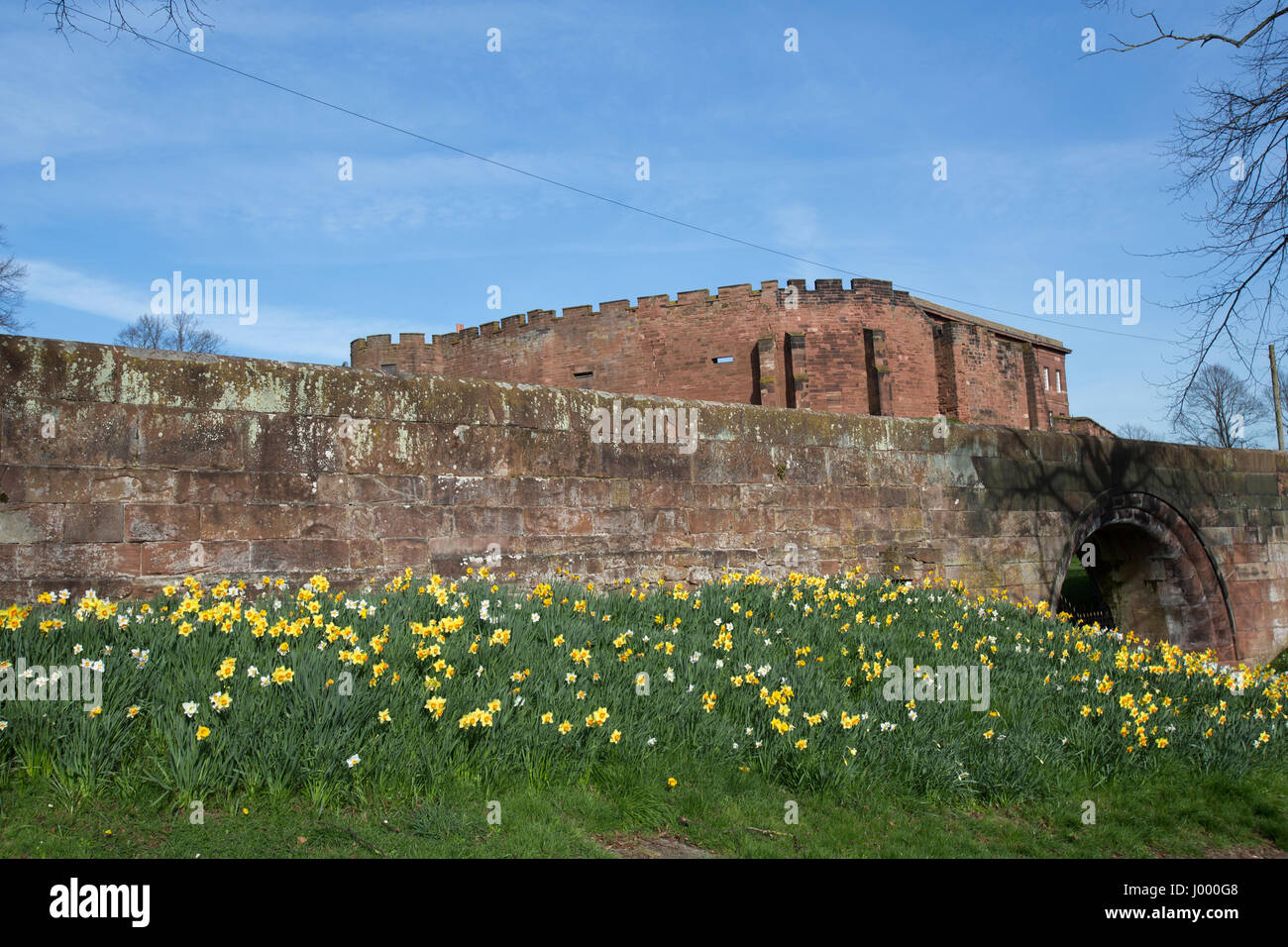 City of Chester, England. Picturesque spring view of Chester Castle ...