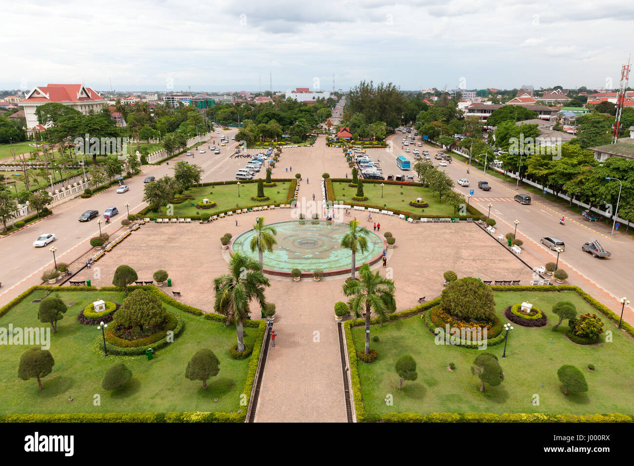 Vientiane, Laos - June 11: Aerial view of the Vientiane city from ...