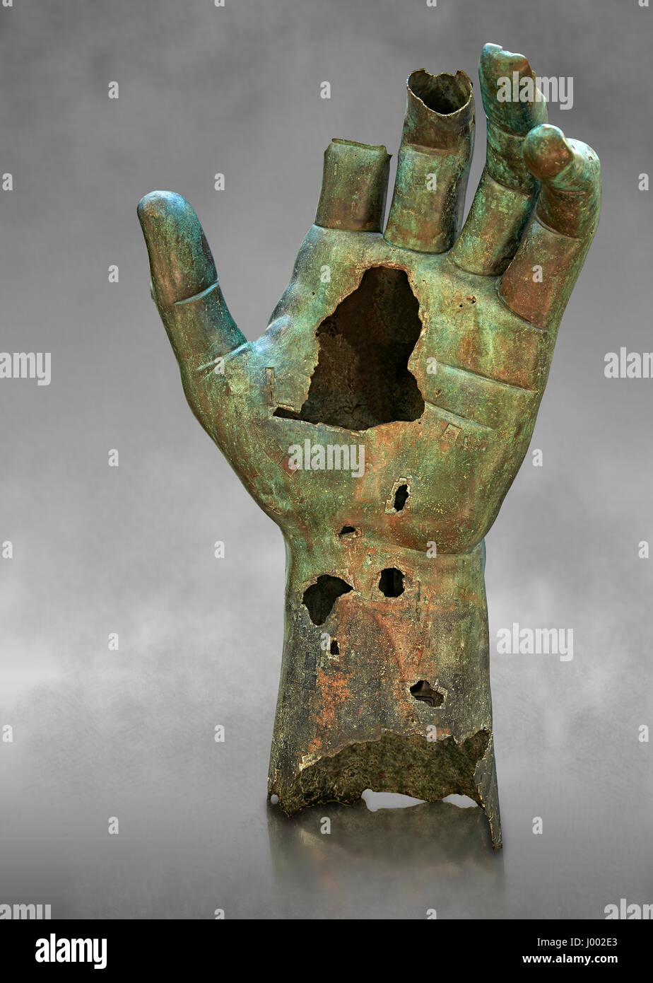 Gigantic Roman bronze statue hand from Rome. The Capitoline Museums ...
