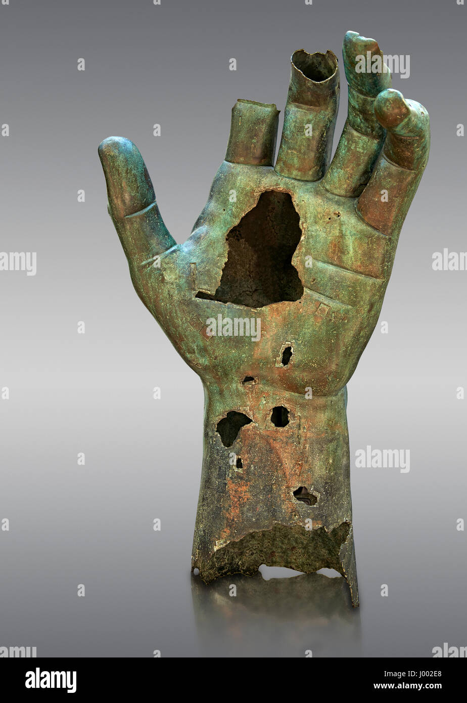 Gigantic Roman bronze statue hand from Rome. The Capitoline Museums ...
