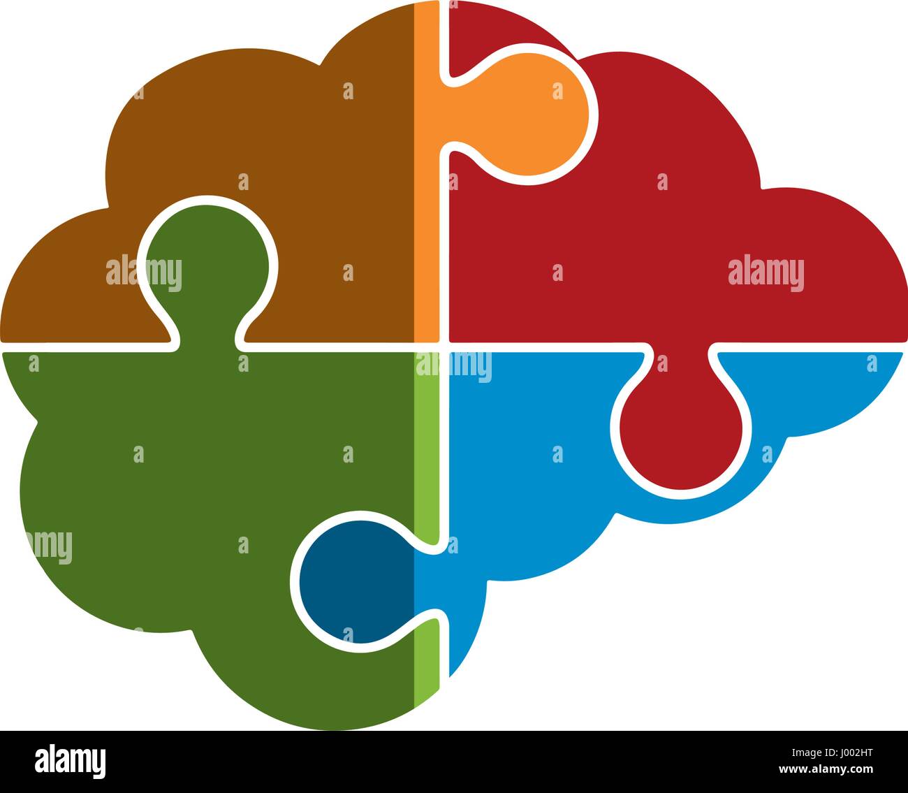 brain human with puzzle pieces creative icon Stock Vector Image & Art ...