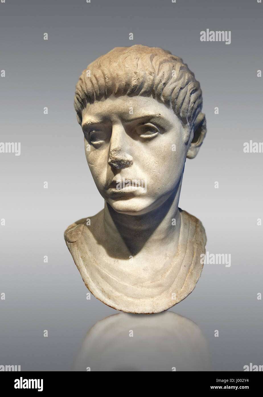 Roman portrait bust of a young man with hairstyle from the reign of ...