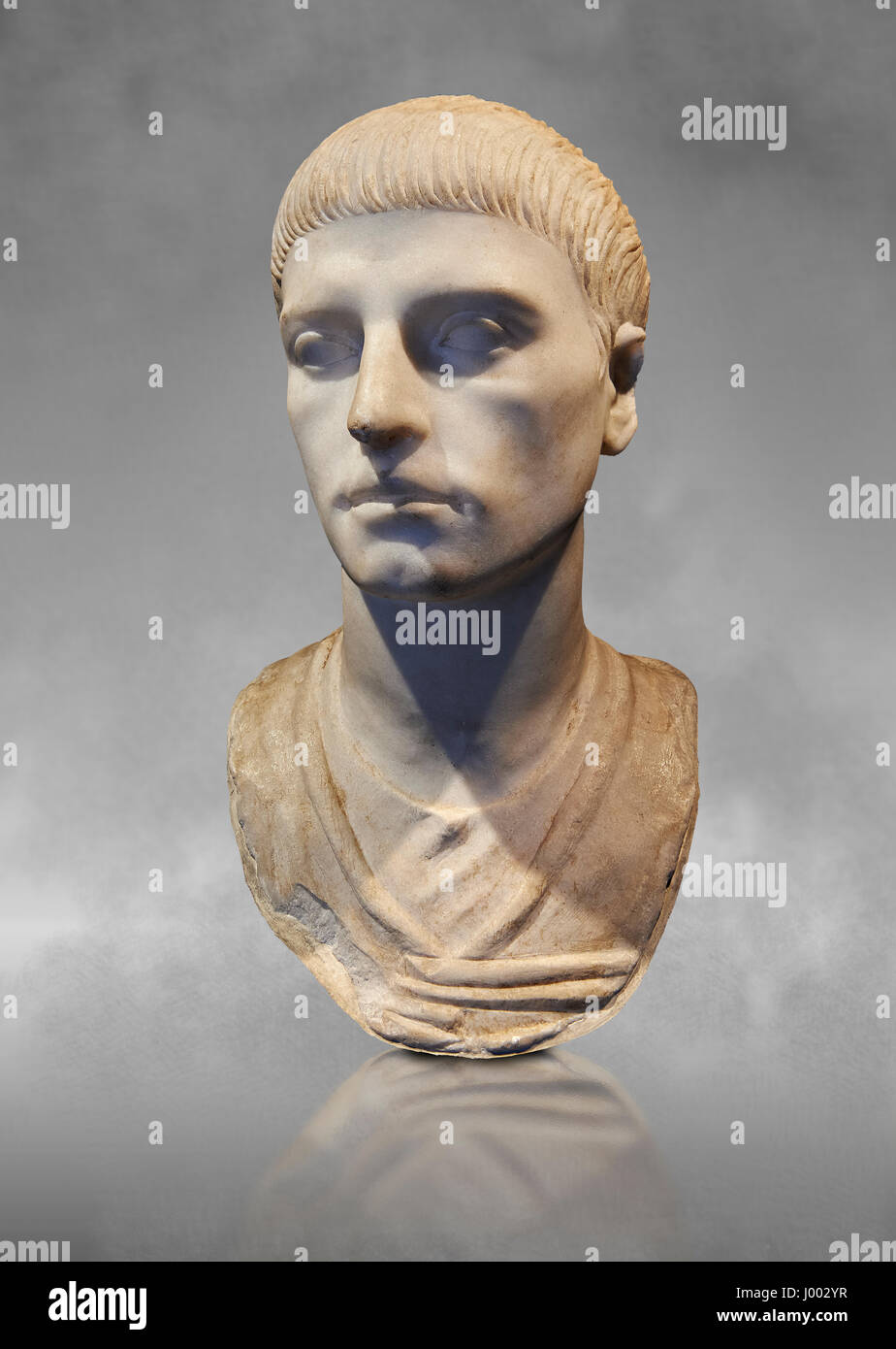 Roman portrait bust of a young man with the hairstyle from the rule of ...