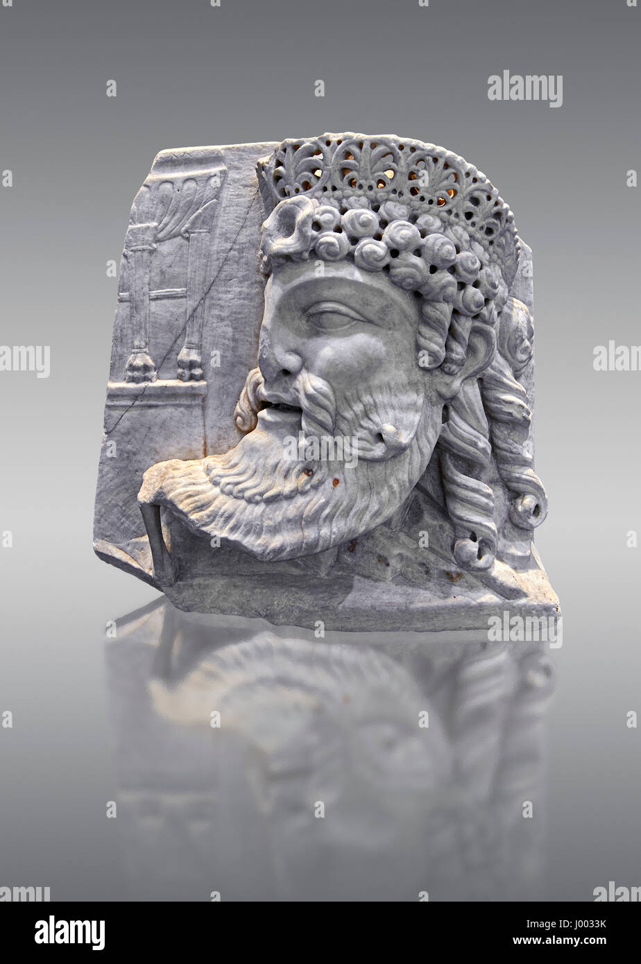 Roman relief sculpture panel decorated on both sides with masks, 1st ...