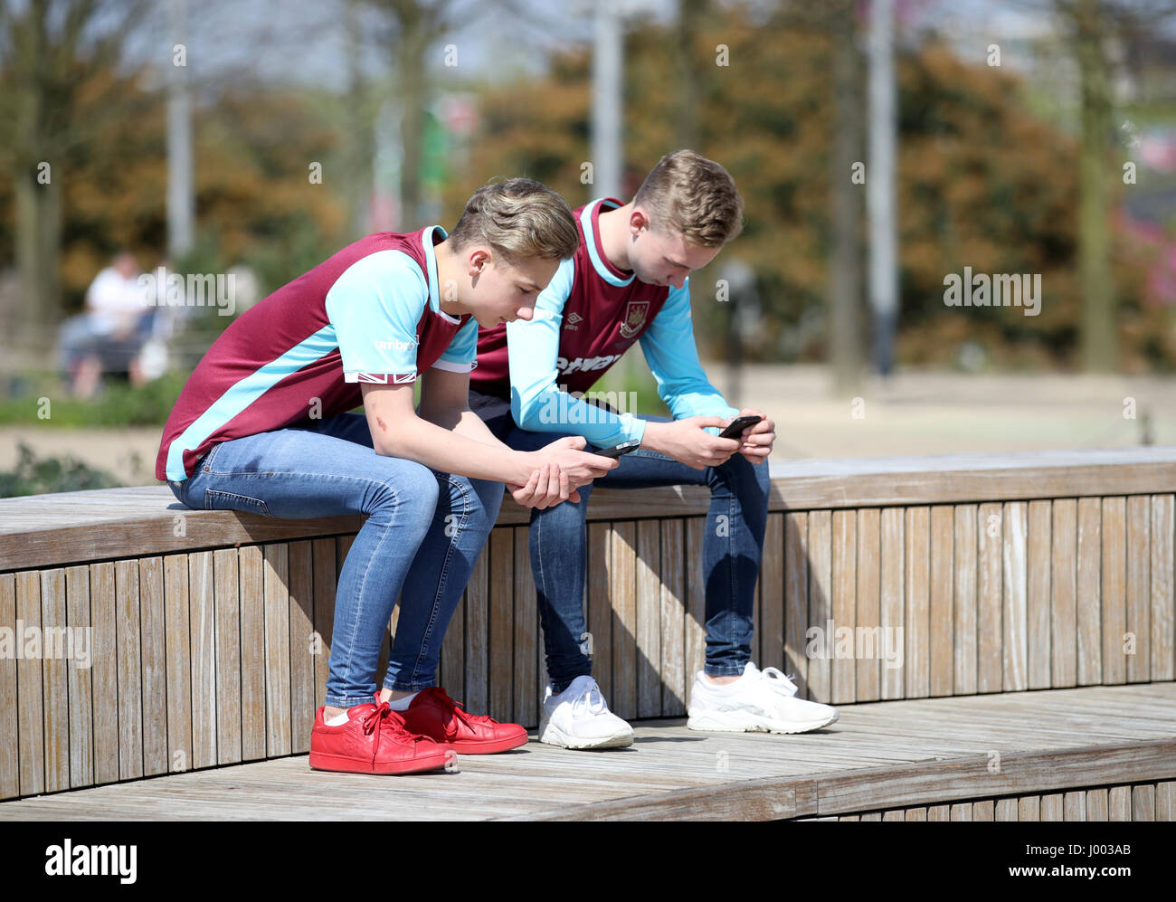 Fans outside London Stadium during the Premier League match at the ...