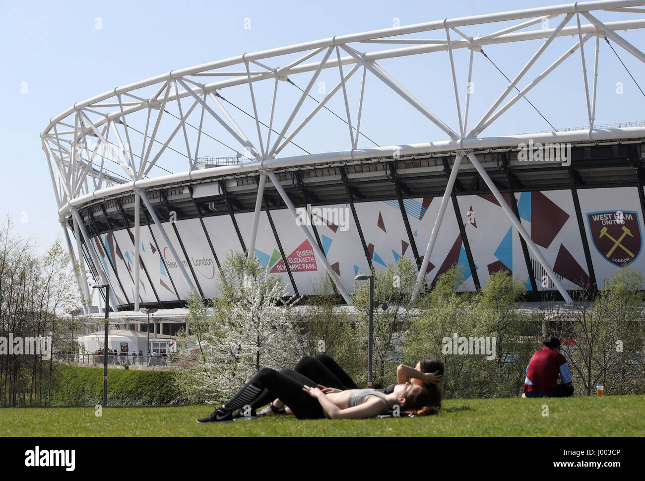 Fans outside London Stadium during the Premier League match at the ...