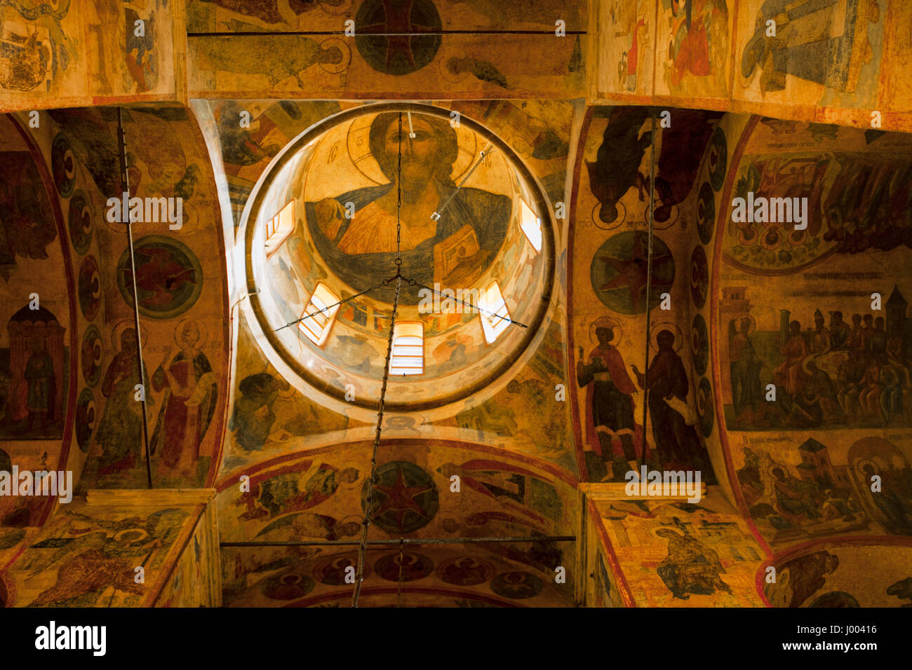 Pskov, Russia- June 6, 2016: Ancient Russian Orthodox Icons displayed ...