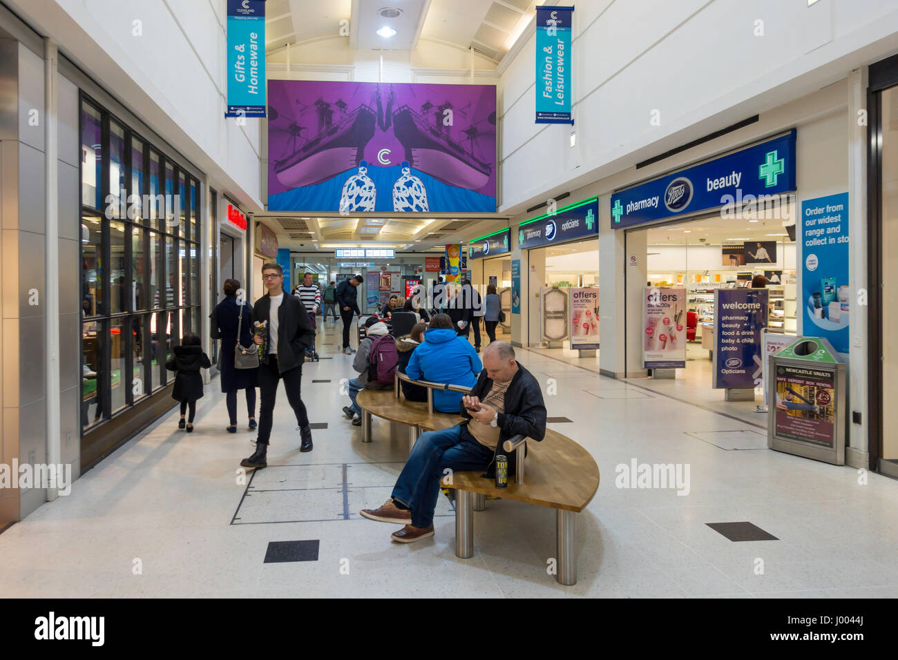 Cleveland Shopping Centre Middlesbrough England UK interior on a busy ...
