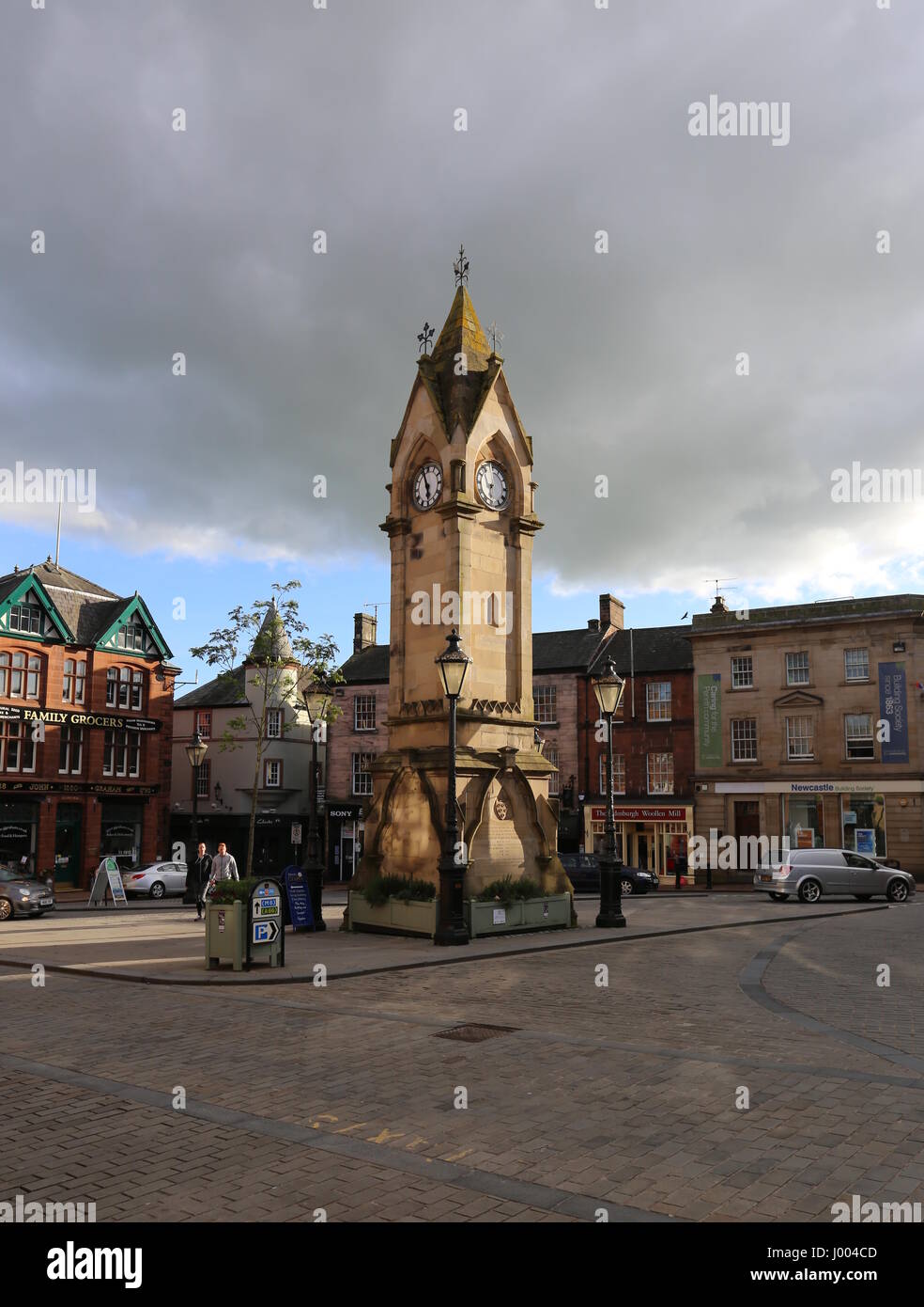 Victorian Clock Tower Market Square Penrith Cumbria UK April 2017 Stock ...