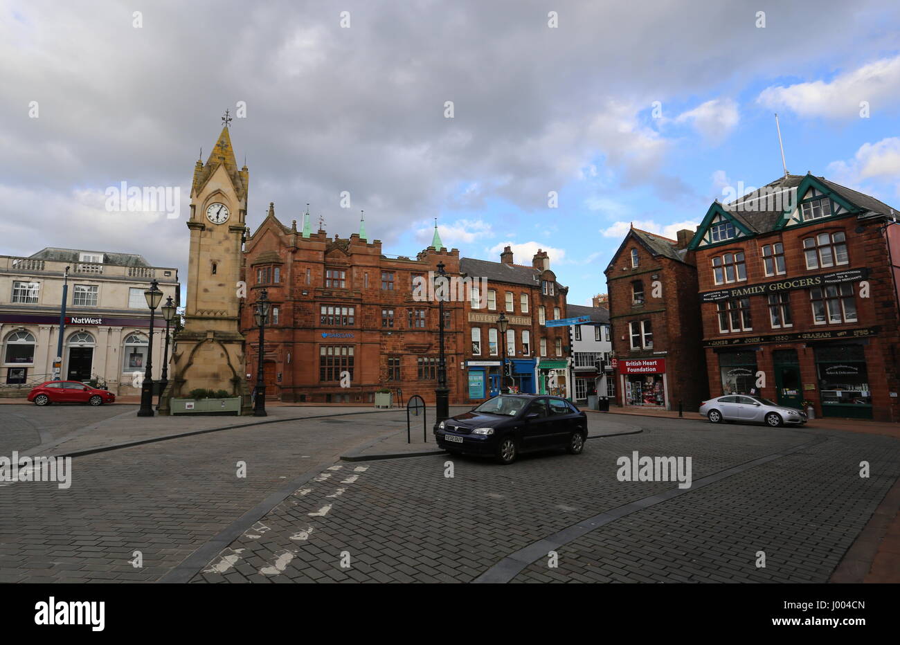 Victorian Clock Tower Market Square Penrith Cumbria UK April 2017 Stock ...