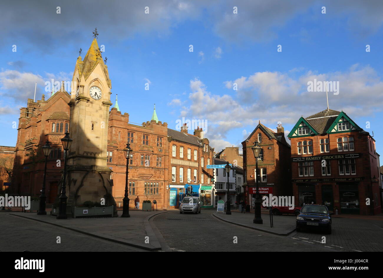 Victorian Clock Tower Market Square Penrith Cumbria UK April 2017 Stock ...