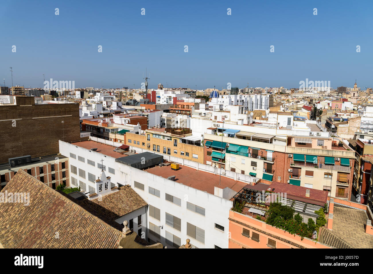 Aerial Panoramic View Of Valencia City In Spain Stock Photo - Alamy