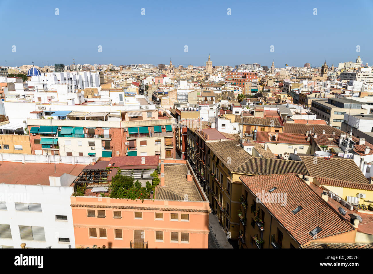 Aerial Panoramic View Of Valencia City In Spain Stock Photo - Alamy