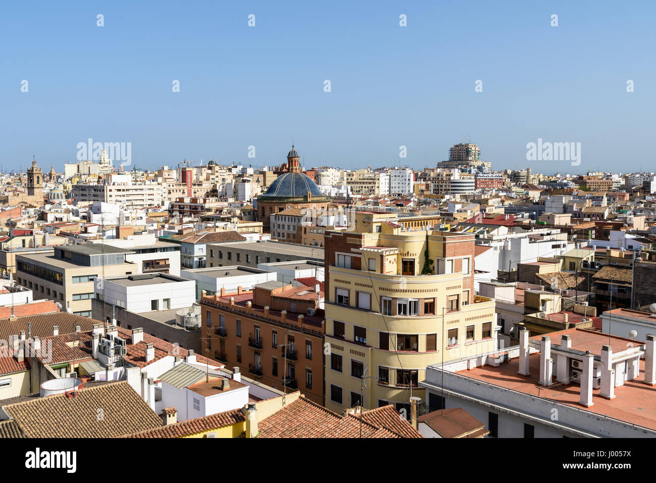 Aerial Panoramic View Of Valencia City In Spain Stock Photo - Alamy