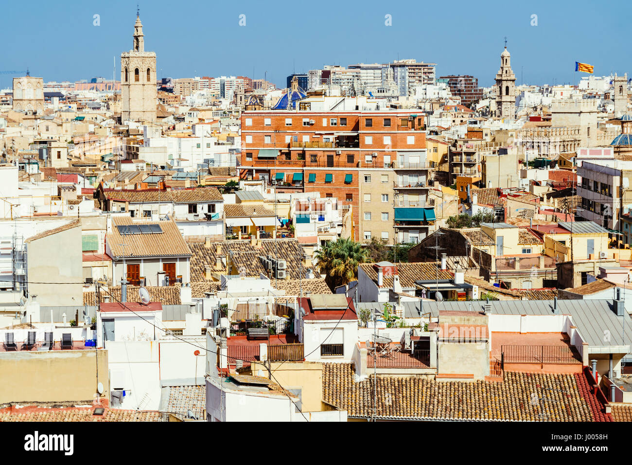 Aerial Panoramic View Of Valencia City In Spain Stock Photo - Alamy