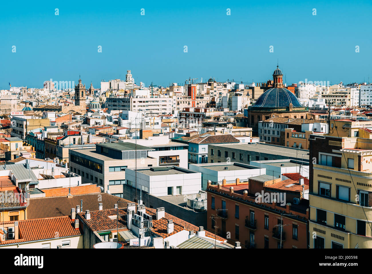 Aerial Panoramic View Of Valencia City In Spain Stock Photo - Alamy