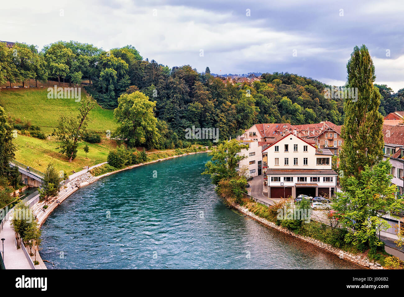Landscape with Aare River in Bern, Switzerland Stock Photo - Alamy
