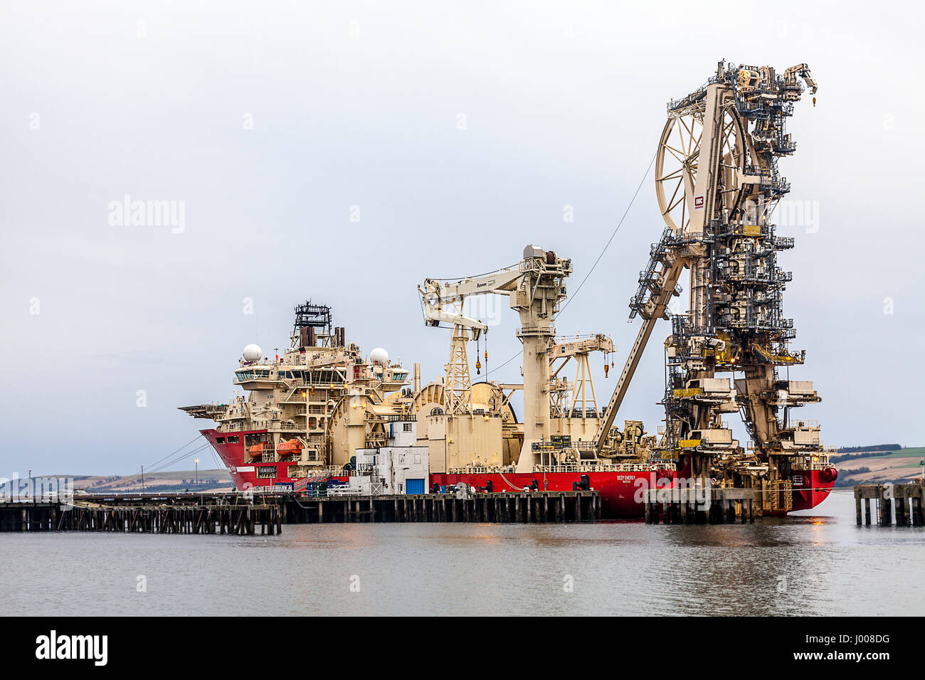 Pipelaying Vessel Deep Energy at Port of Invergordon Stock Photo - Alamy
