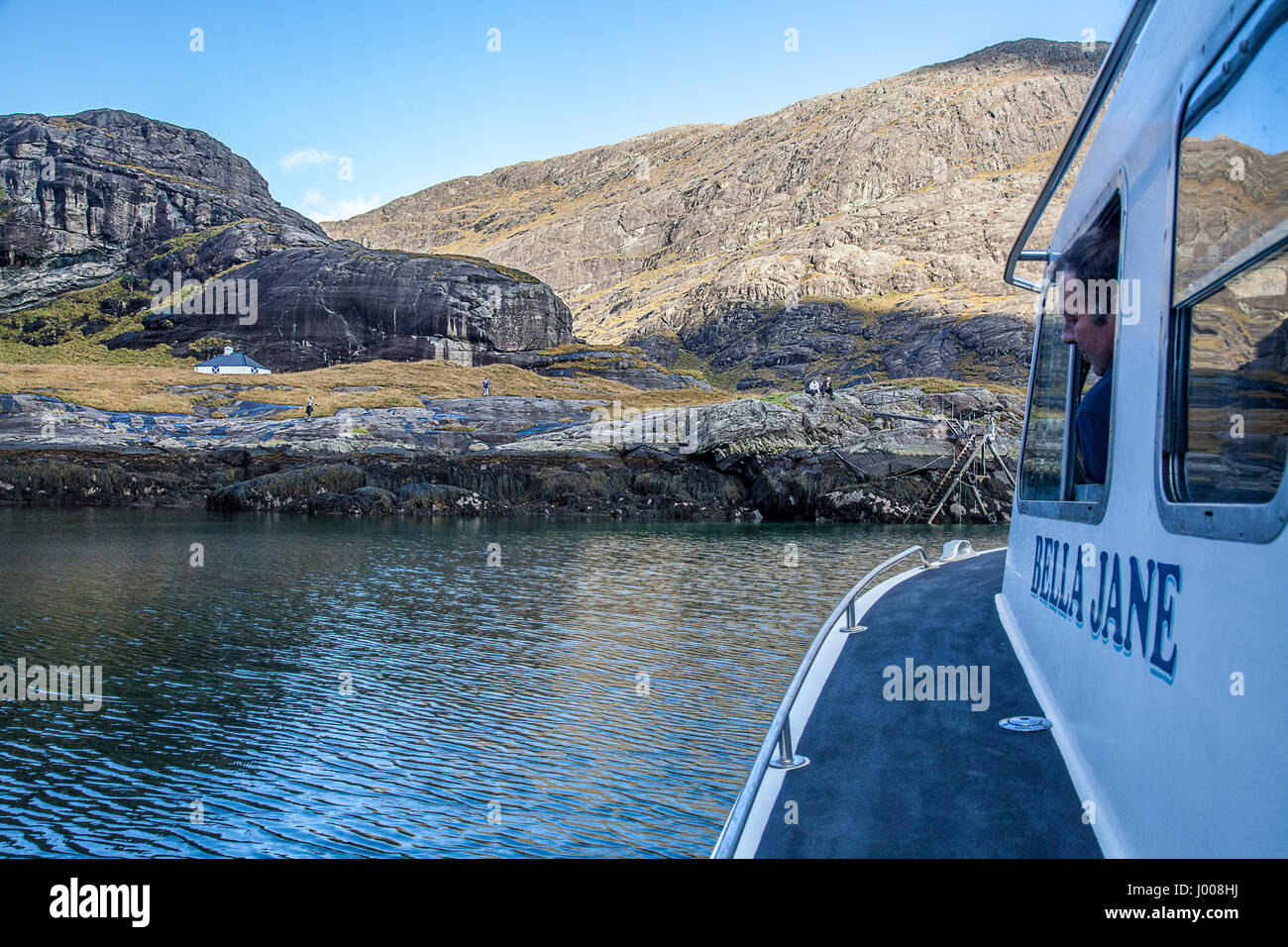 The landing stage at the head of Loch Scavaig (Loch na Cuilce), with ...