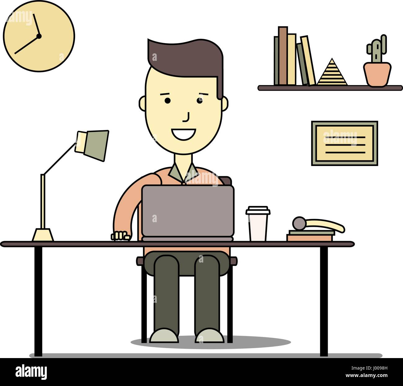 Avatar working on laptop vector hi-res stock photography and images - Alamy