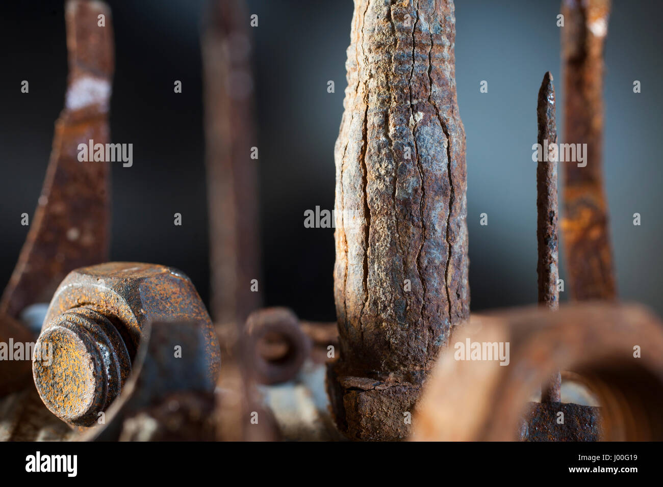 Macro composition of various pieces of scrap metal Stock Photo - Alamy