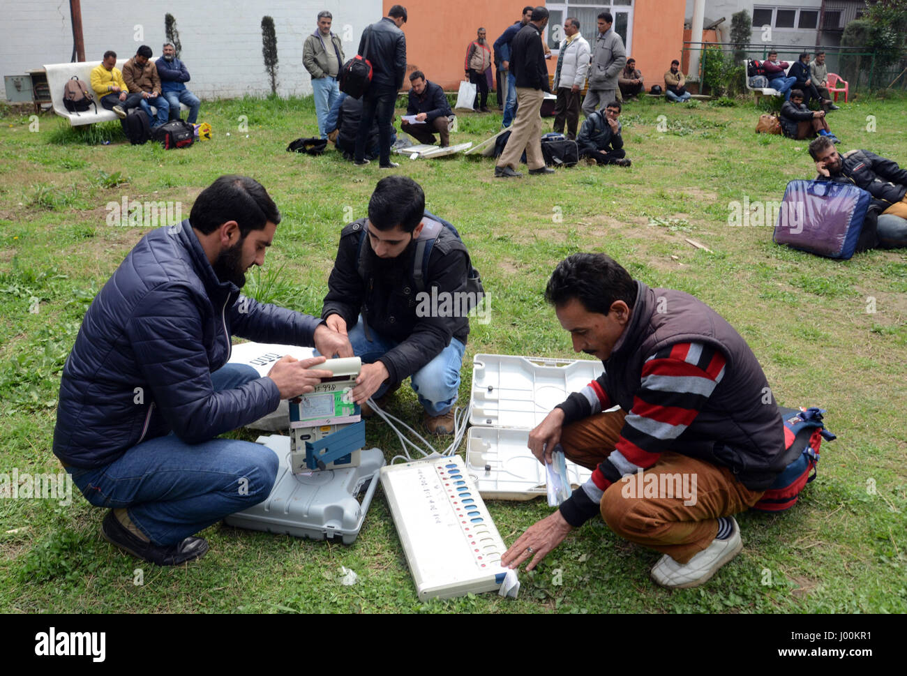 Srinagar, Indian Administered Kashmir:08.April. Kashmiri polling ...