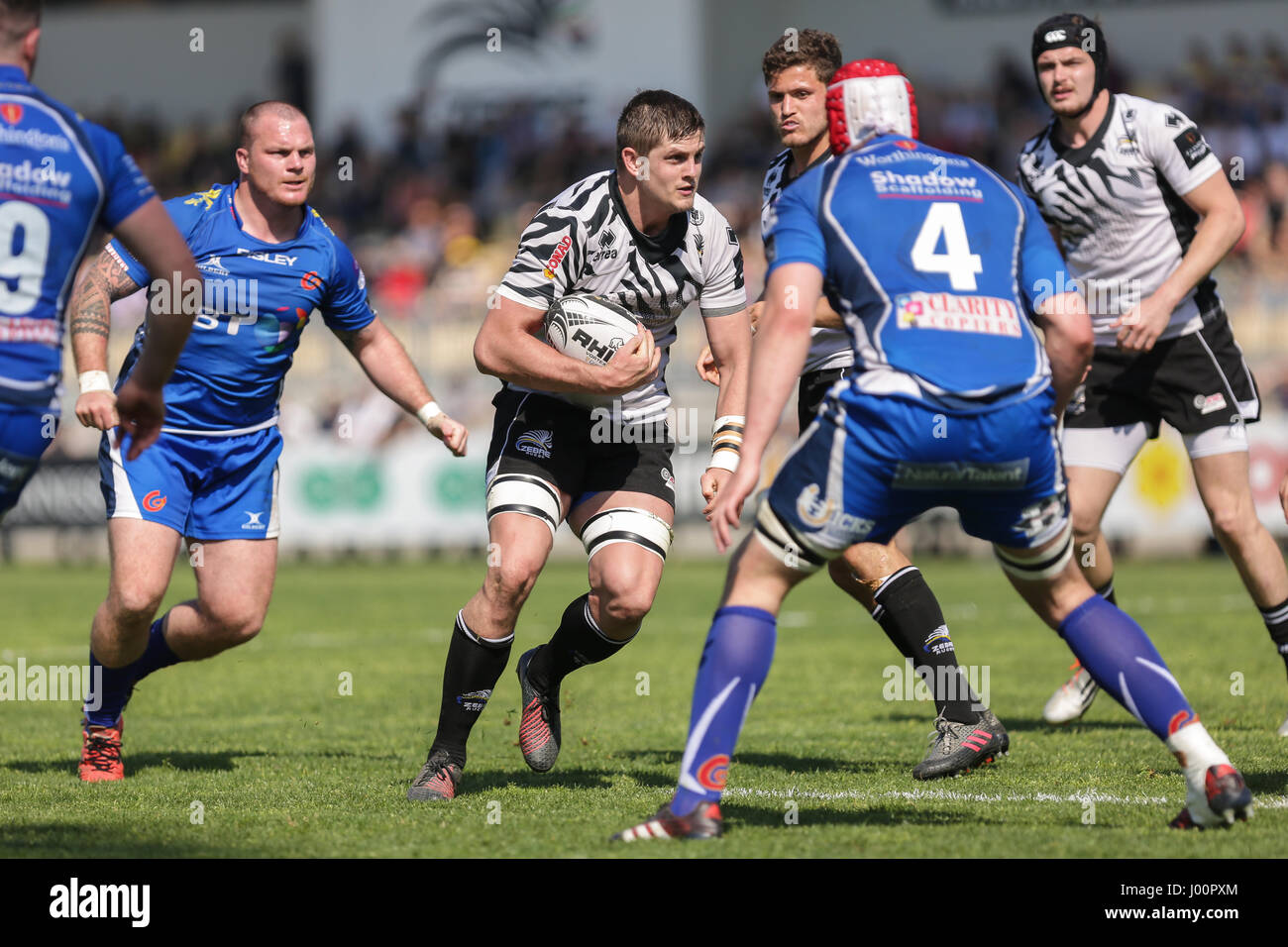 Parma,Italy.08th April, 2017. Zebre's flanker Johan Meyer is ready to ...