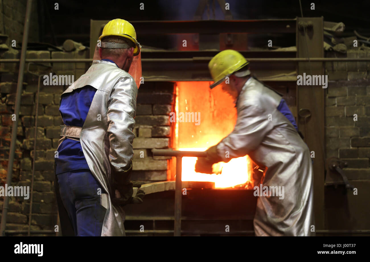 Gescher, Germany. 7th Apr, 2017. Bell founders cast foud bells at the ...
