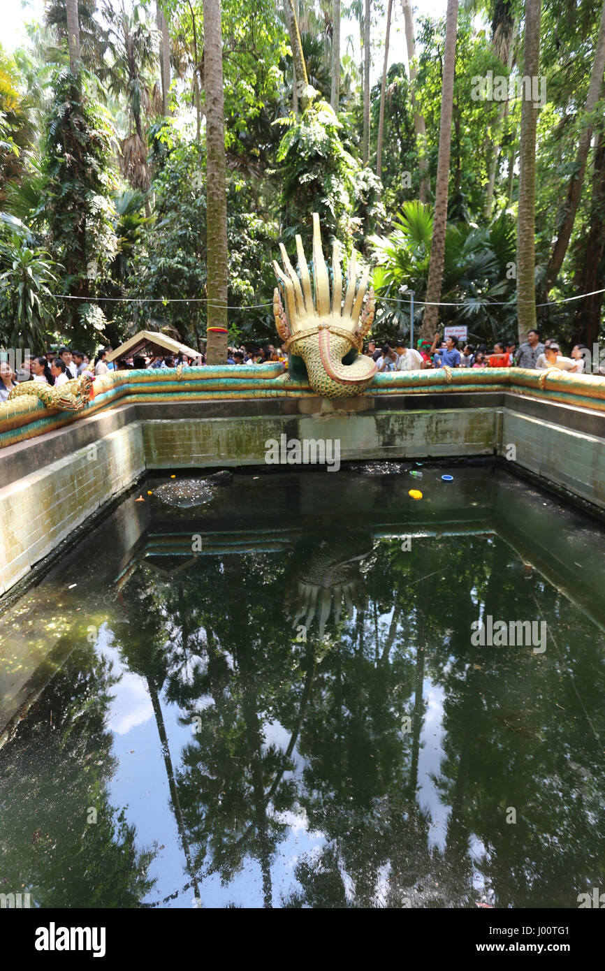 A view of the stagnant pond behind the Naga Statue fountain Stock Photo ...