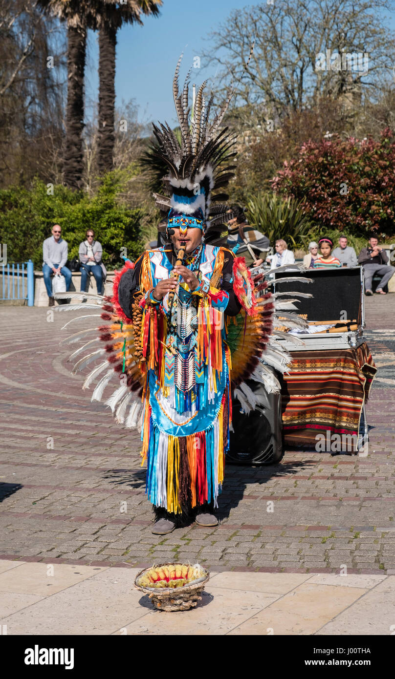 American indian street performer hi-res stock photography and images ...