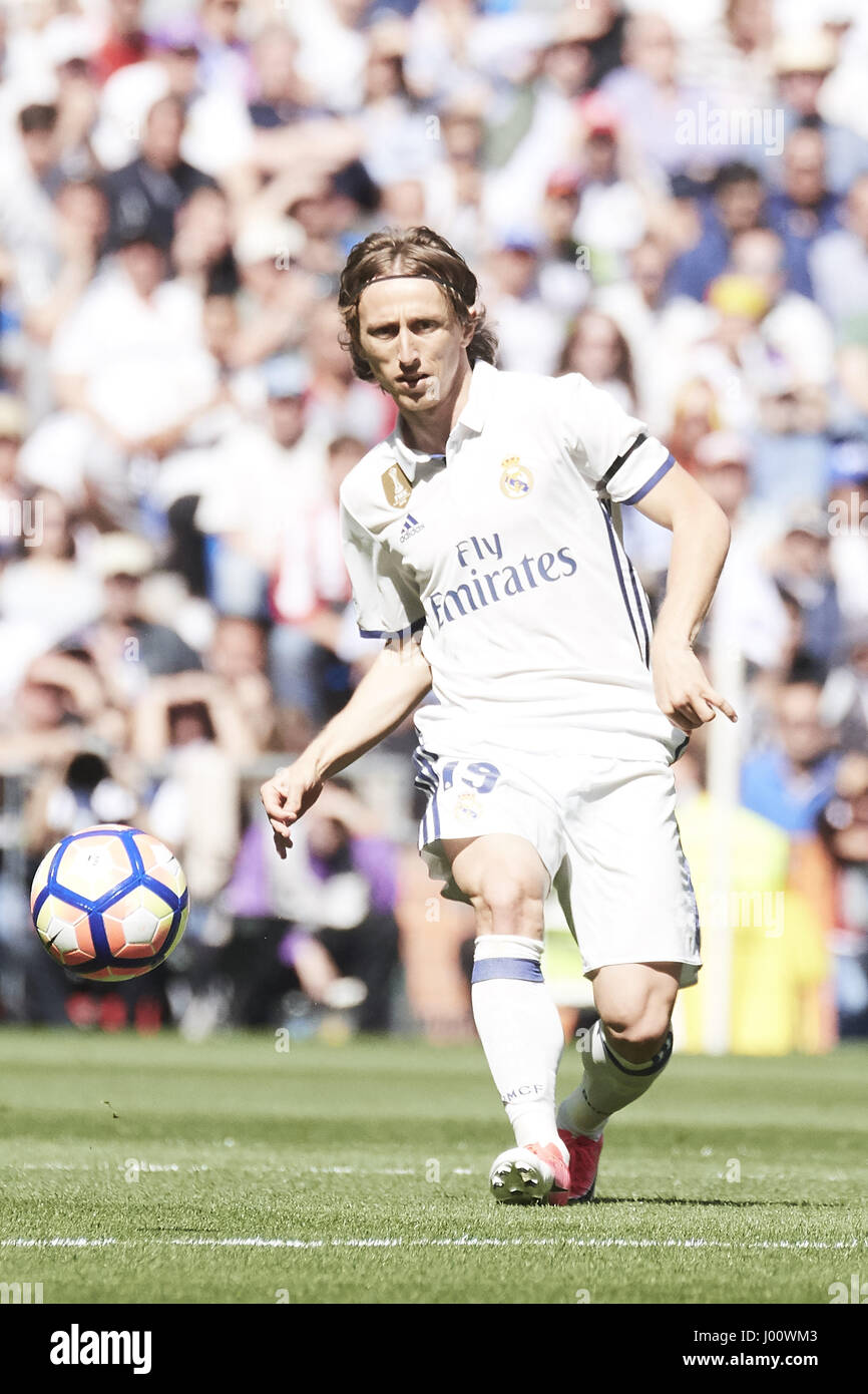 Madrid, Spain. 8th Apr, 2017. Luka Modric (midfielder; Real Madrid) in ...