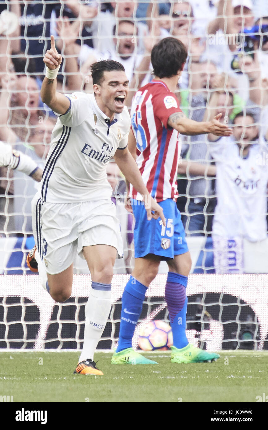 Madrid, Spain. 8th Apr, 2017. Pepe (defender; Real Madrid) in action ...
