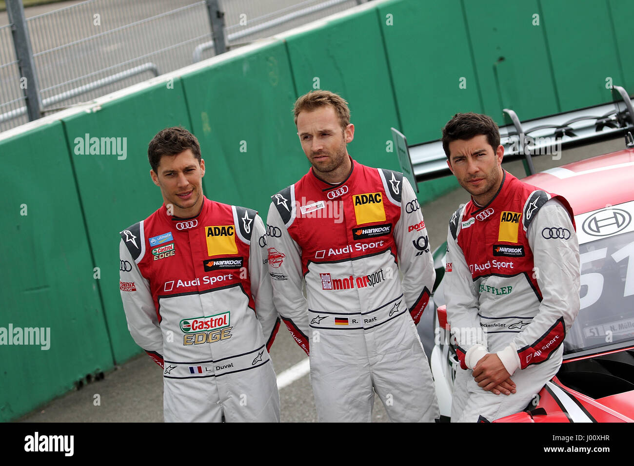 Testfahrten DTM 2017, Hockenheimring, im Bild Loïc Duval (Audi), Rene ...