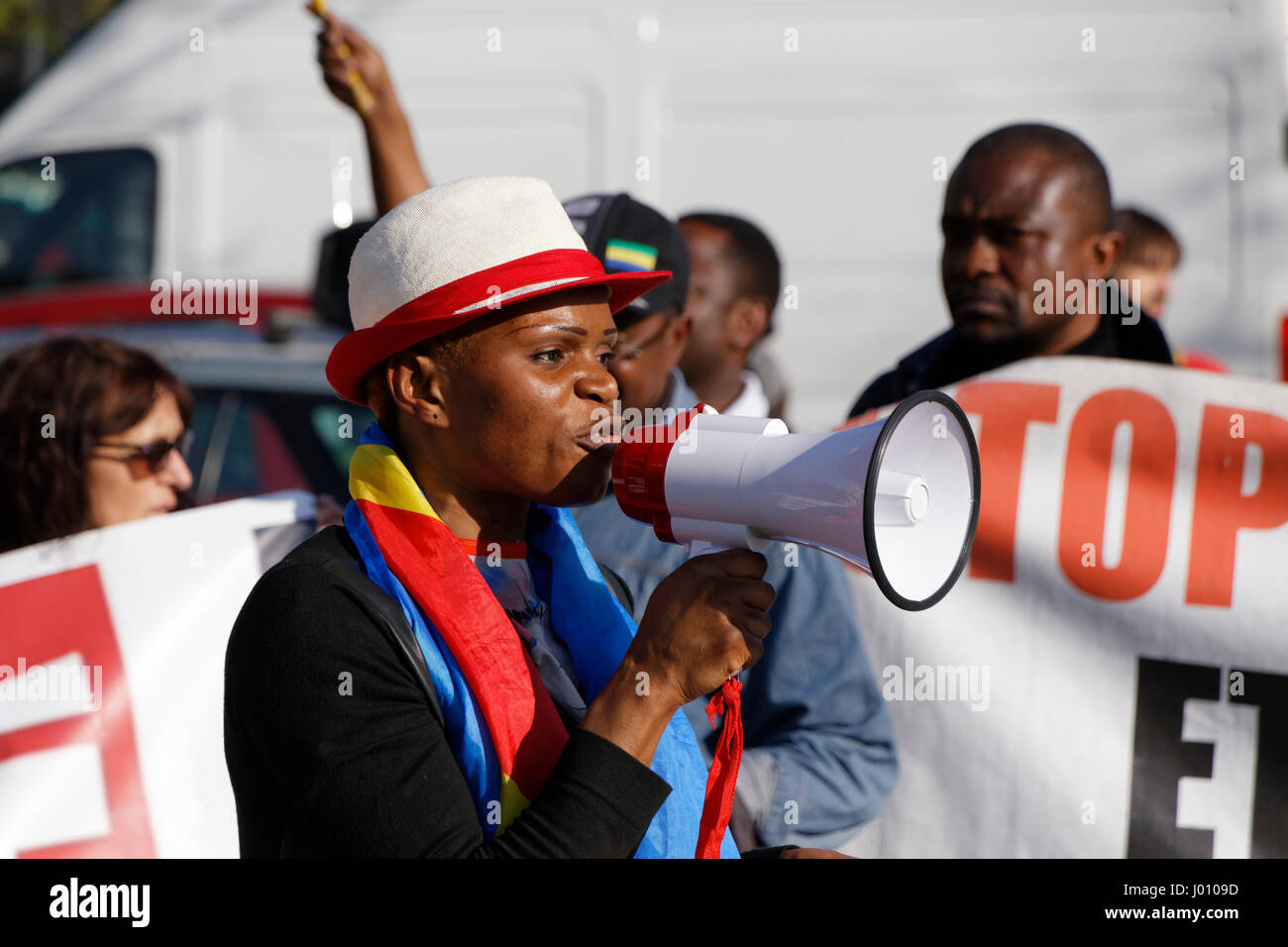 Paris, France. 8th April, 2017. Rally of the Kongo Resistance Fighters ...