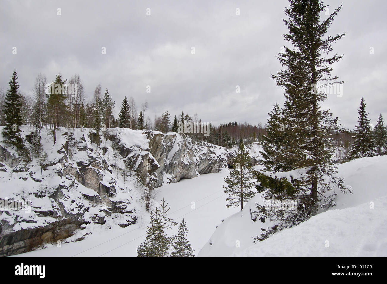 Canyon at winter with snow Stock Photo - Alamy