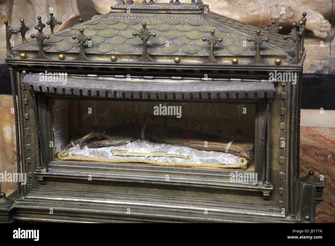 Religious relic the preserved arm of Saint Vincent inside cathedral ...