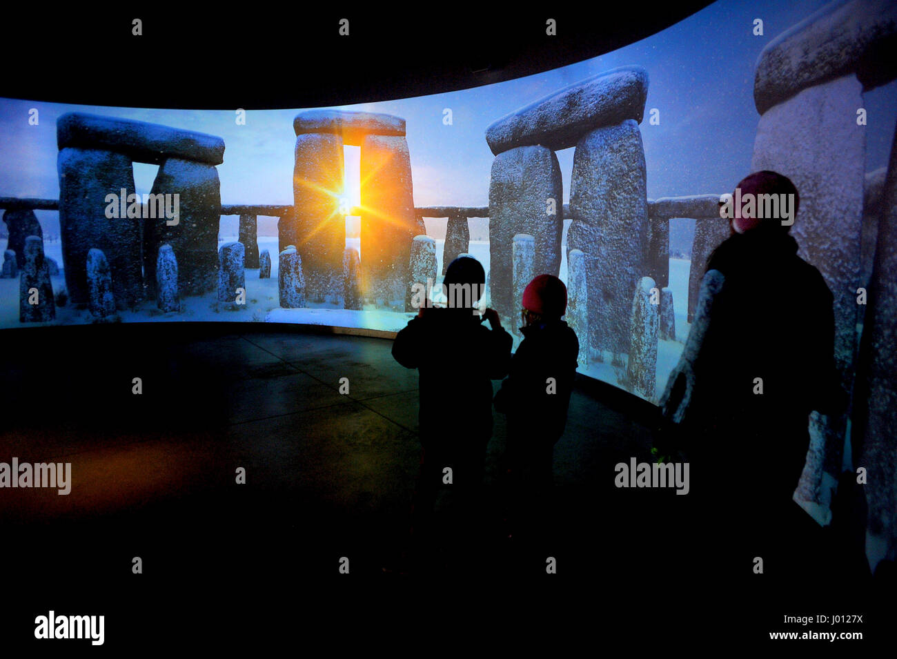 Summer Solstice display, Stonehenge Visitor Centre, England, 2015. The ...