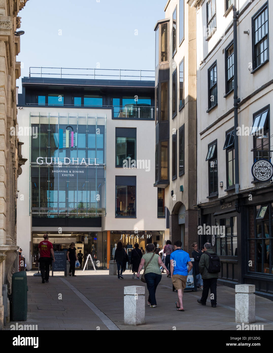 Entrance to the Guildhall shopping centre at Exeter, Devon, UK Stock ...