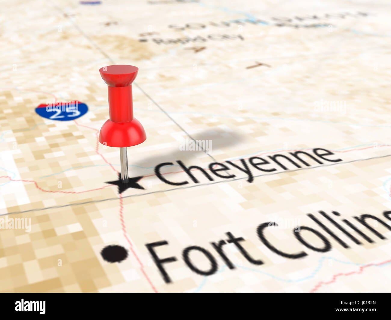 Cheyenne map hi-res stock photography and images - Alamy