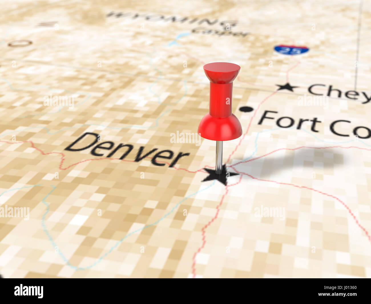 Denver map hi-res stock photography and images - Alamy
