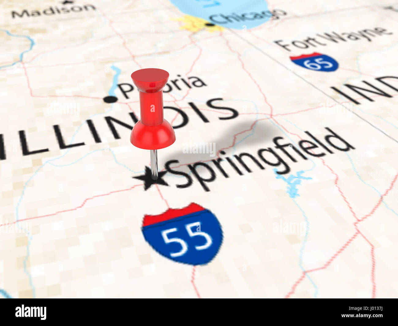 Springfield map hi-res stock photography and images - Alamy