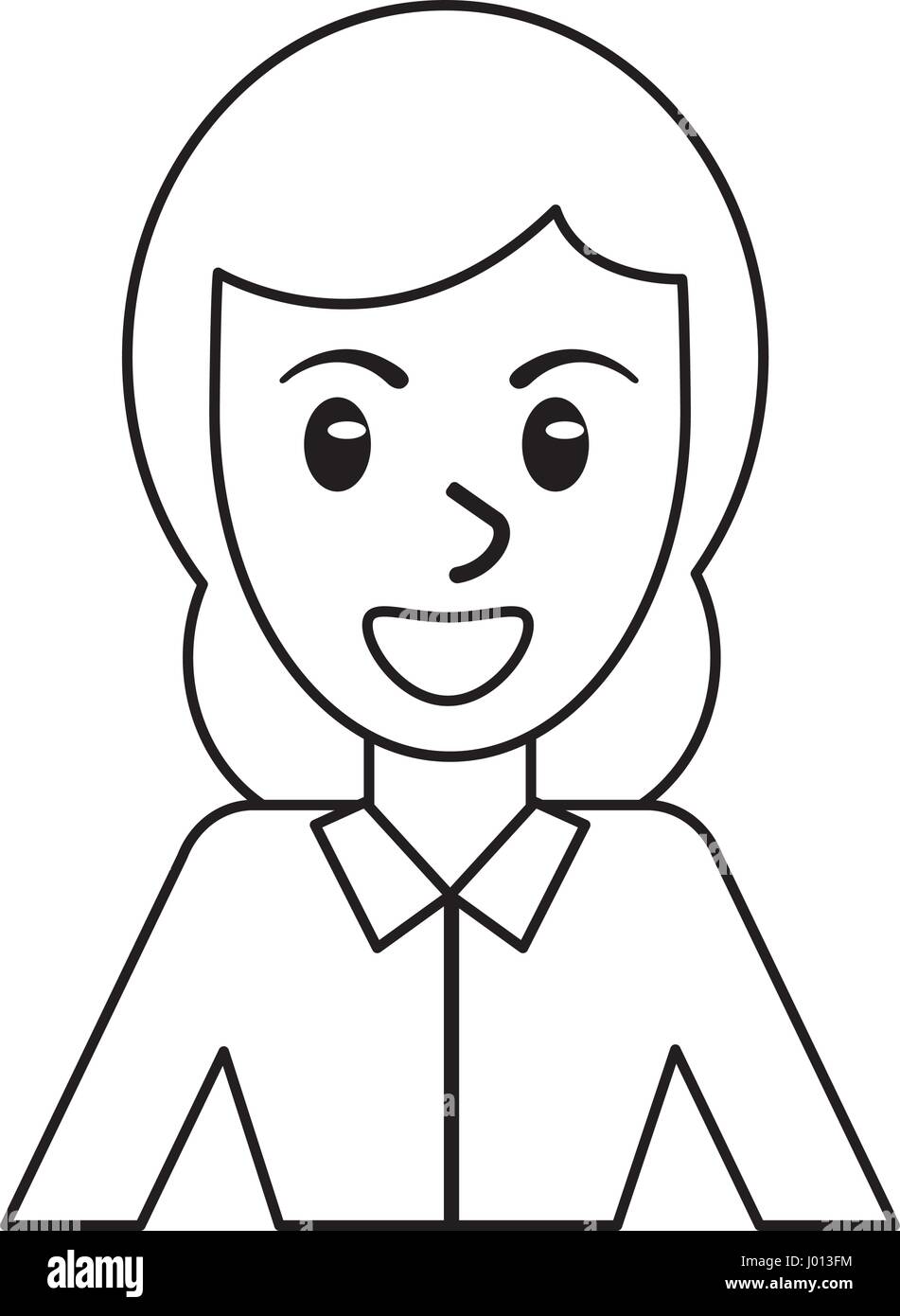 Female Face Silhouette Outline Black and White Stock Photos & Images ...