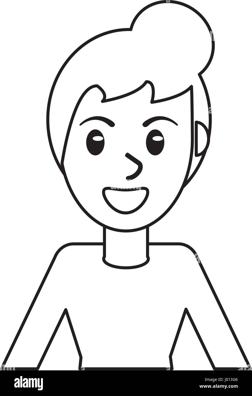 outlined portrait woman female smile Stock Vector Image & Art - Alamy