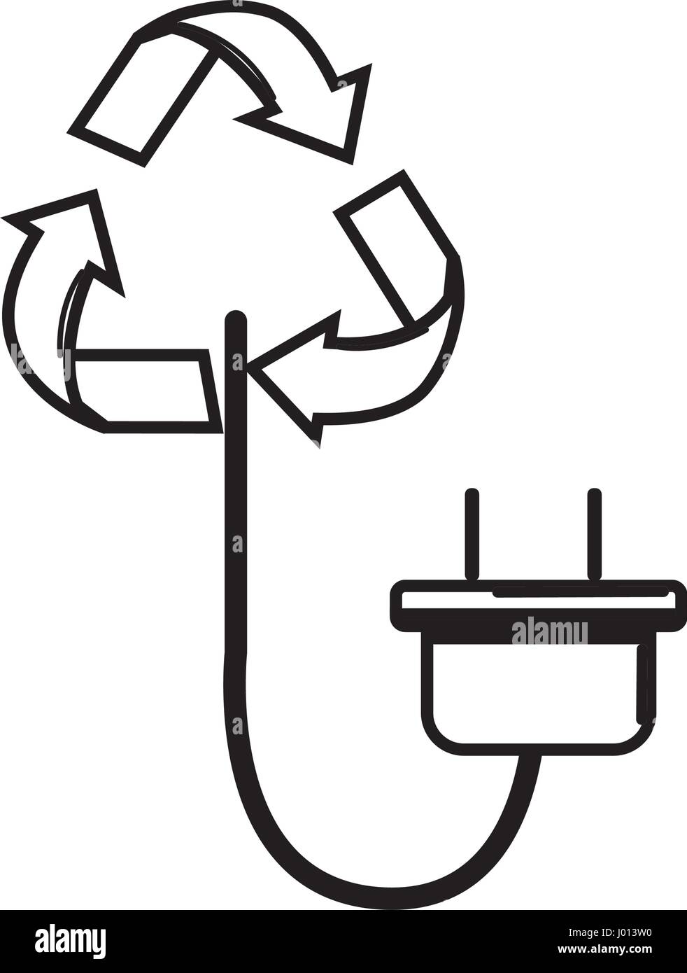 Figure Reduce Symbol With Power Cable Icon Stock Vector Image And Art Alamy